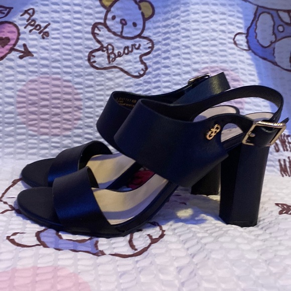 Cole Haan | Shoes | Cole Haan Toeless Strapped Black Heelssandals ...